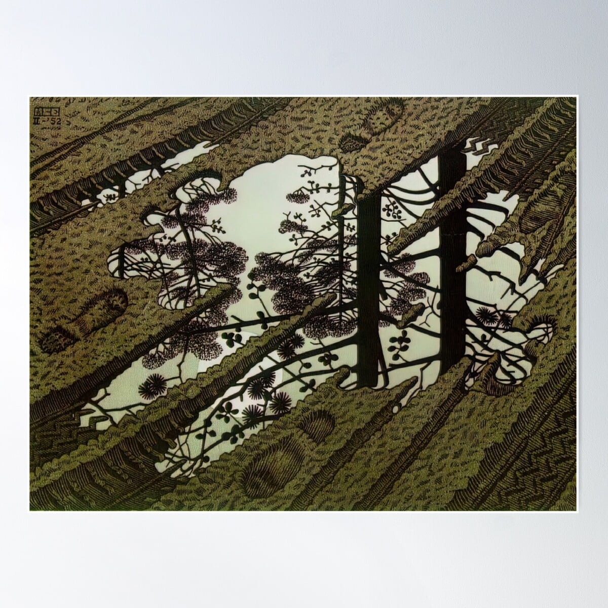 Puddle By M.C. Escher Poster Wall Art, Modern Wall Decor For Living ...