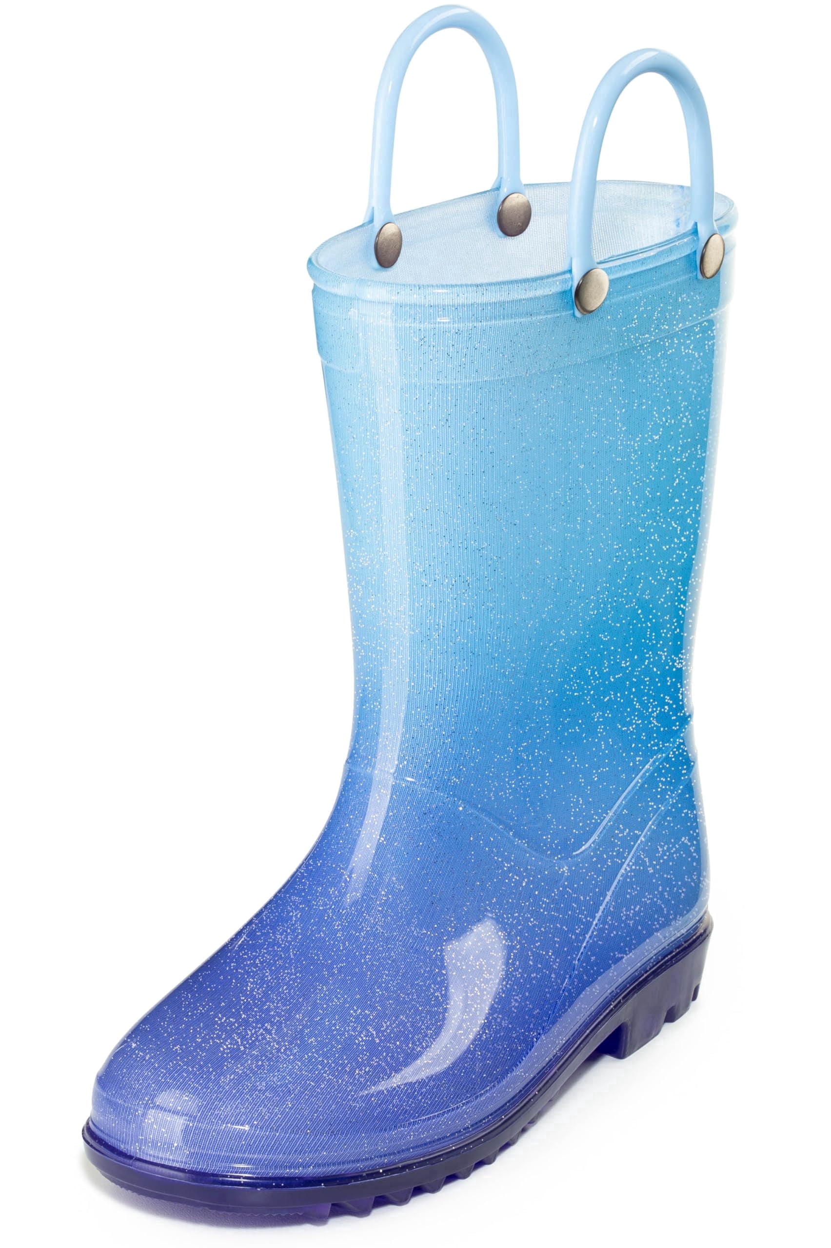 Puddle Play Kids PVC Glitter Rain Boots - Easy On Handles - For Girls ...