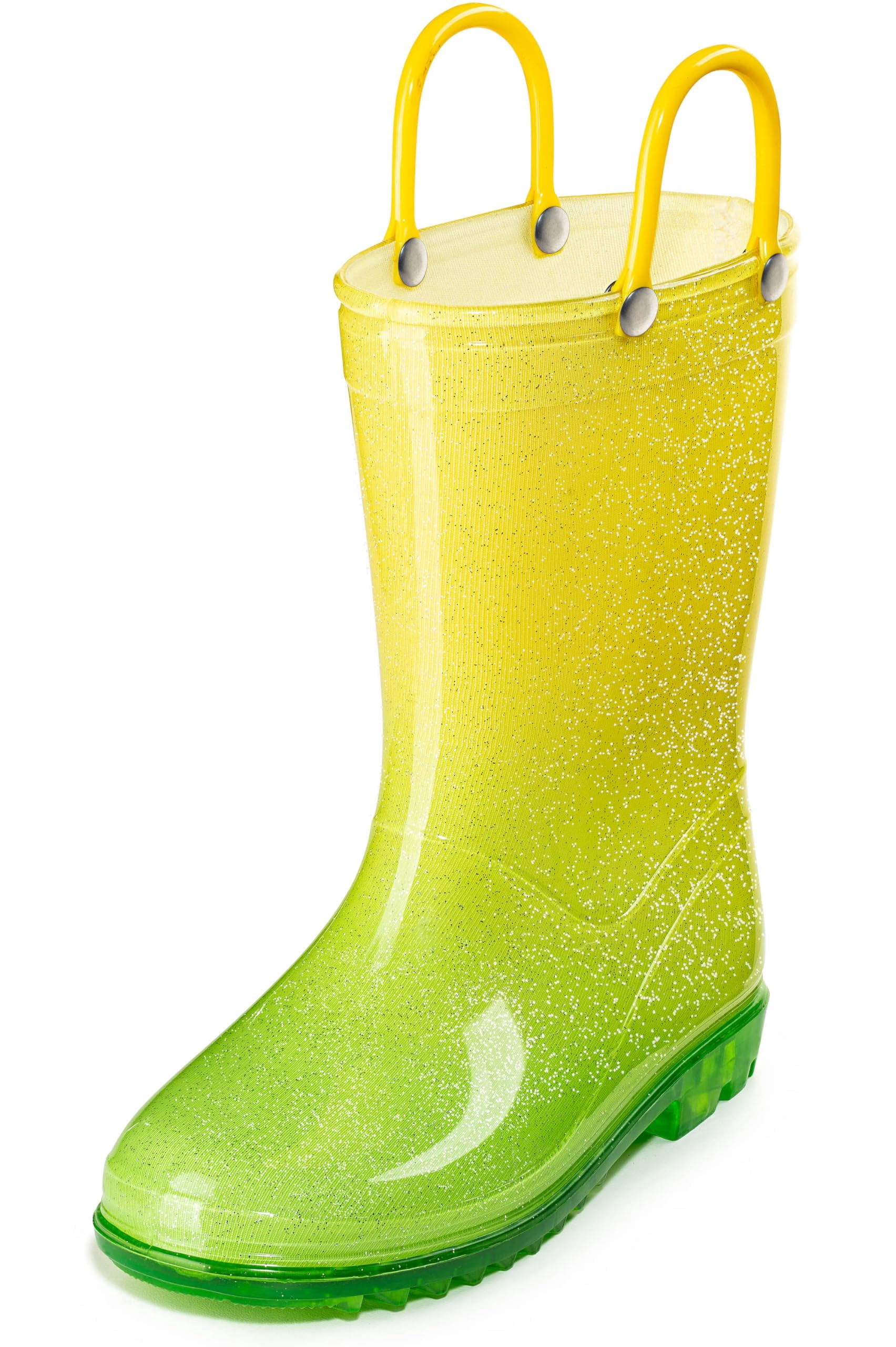 Puddle Play Kids PVC Glitter Rain Boots - Easy On Handles - For Girls ...