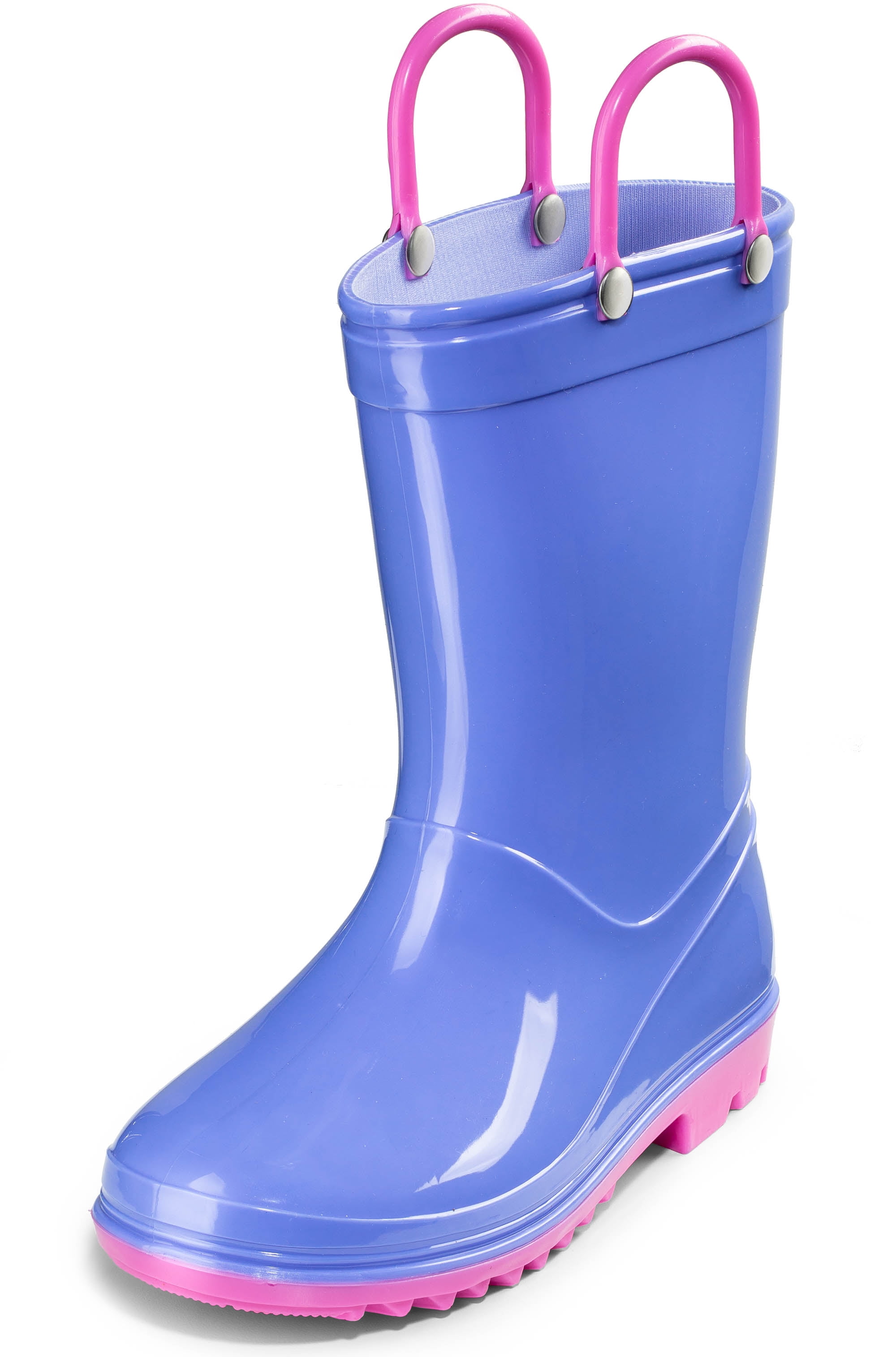 Puddle Play Toddler and Kids PVC Rain Boots with Easy On Handles - Boys ...
