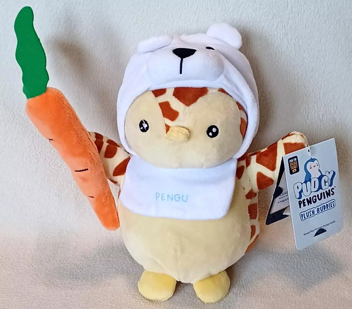 Pudgy Penguins Plush Buddies Giraffe wearing Polar Bear Hat - Walmart.com