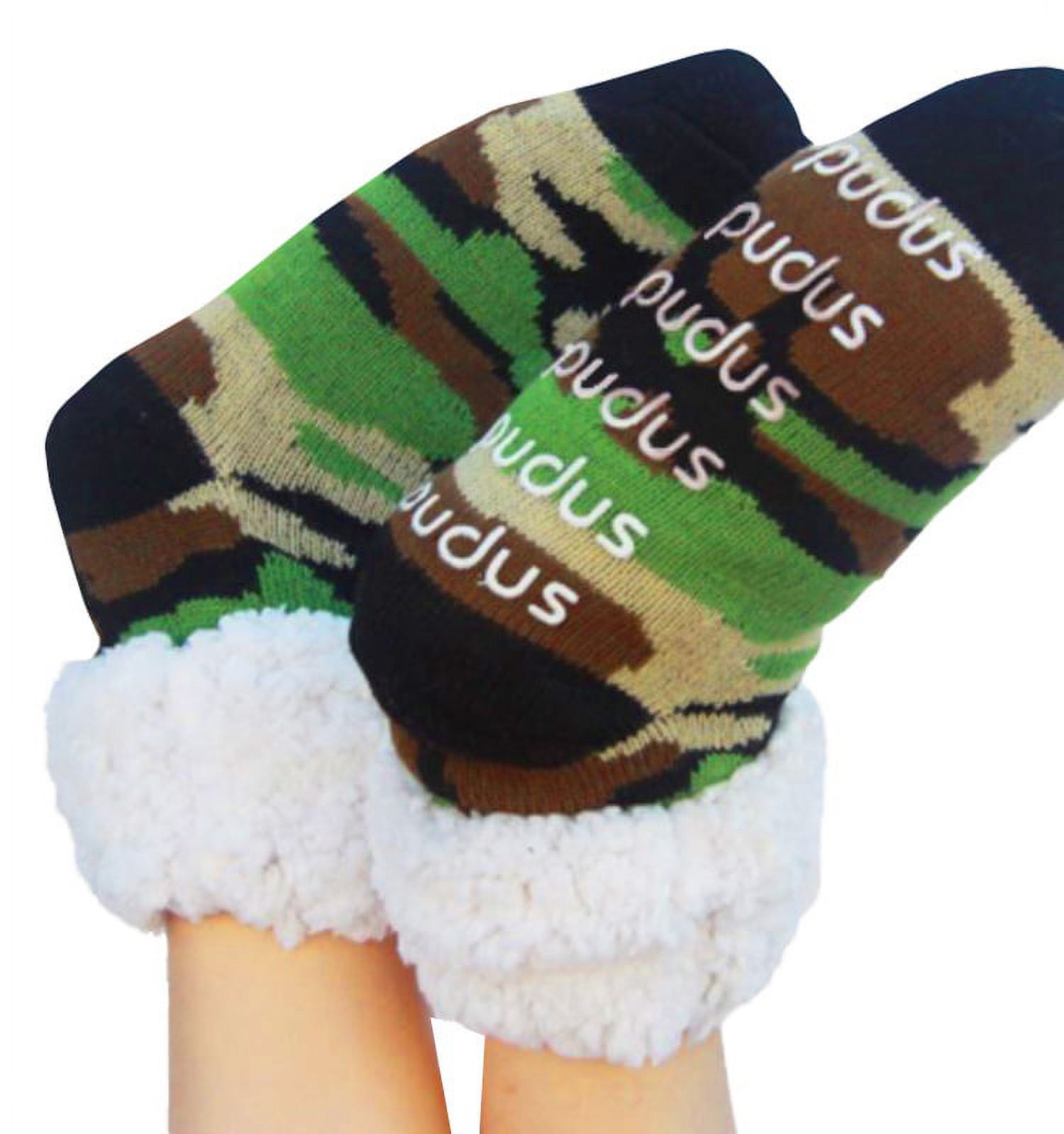 Pudus Brand Slipper Sock Green Camouflage One Size All Amazingly Soft ...