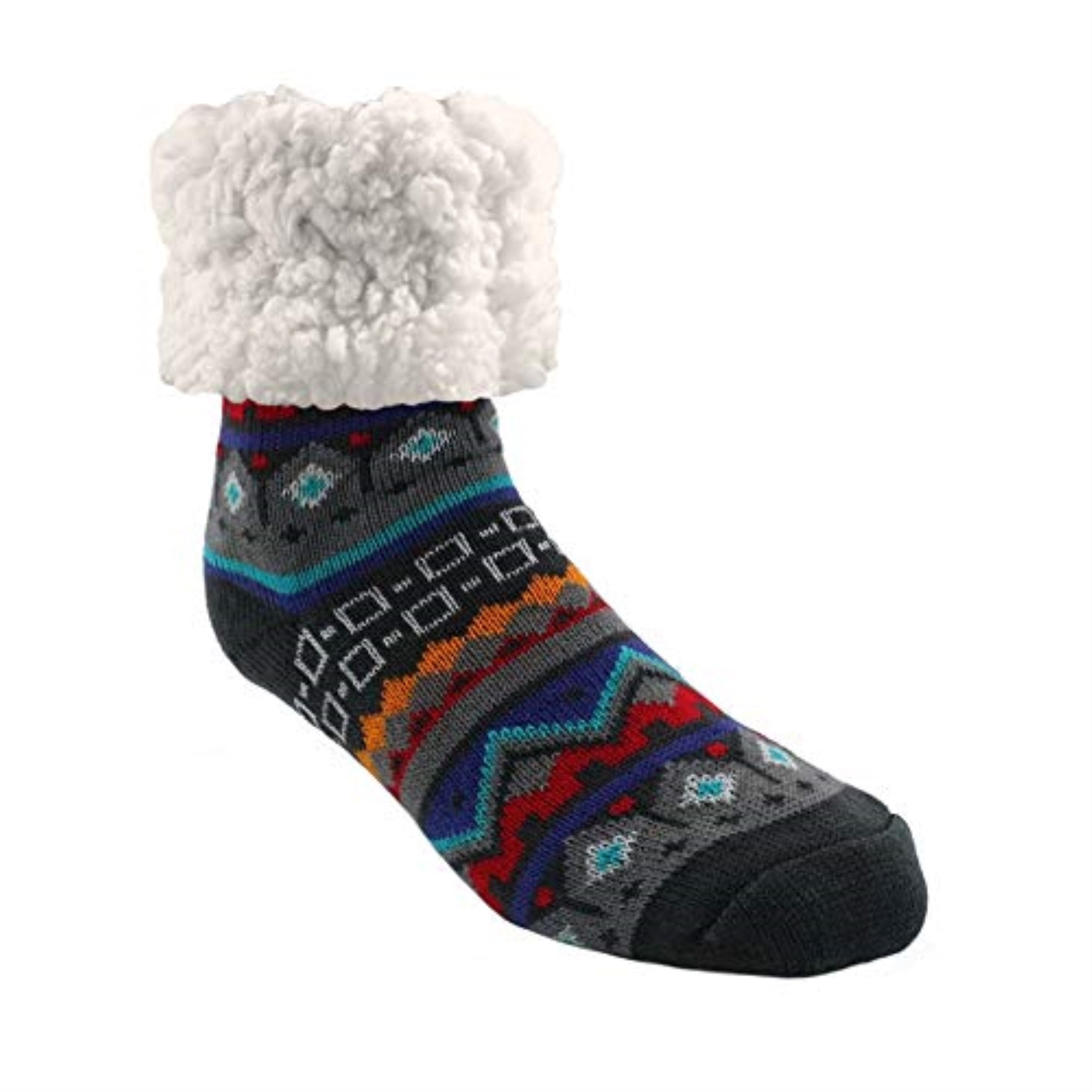 Pudus Unisex Classic Hearts One Size Fits Most Slipper Socks Black ...