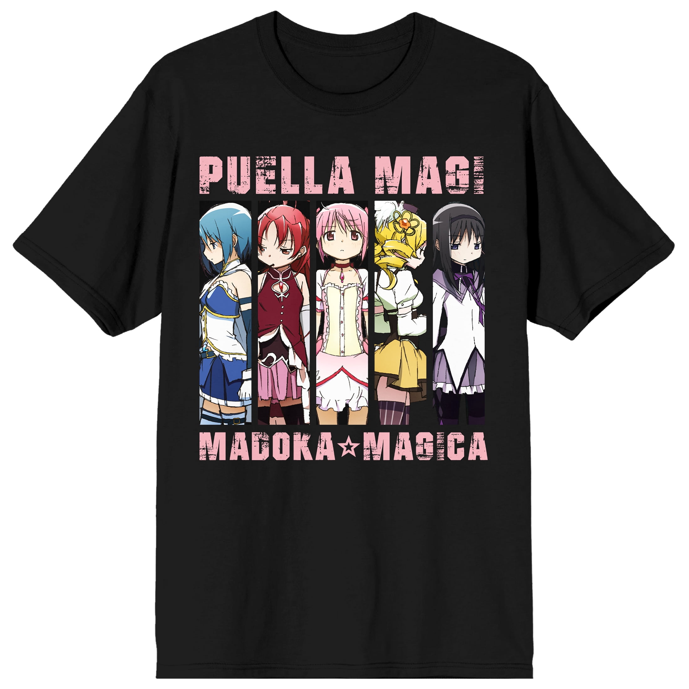 Puella Magi Madoka Magica Main Character Panels Adult Black Crew Neck ...