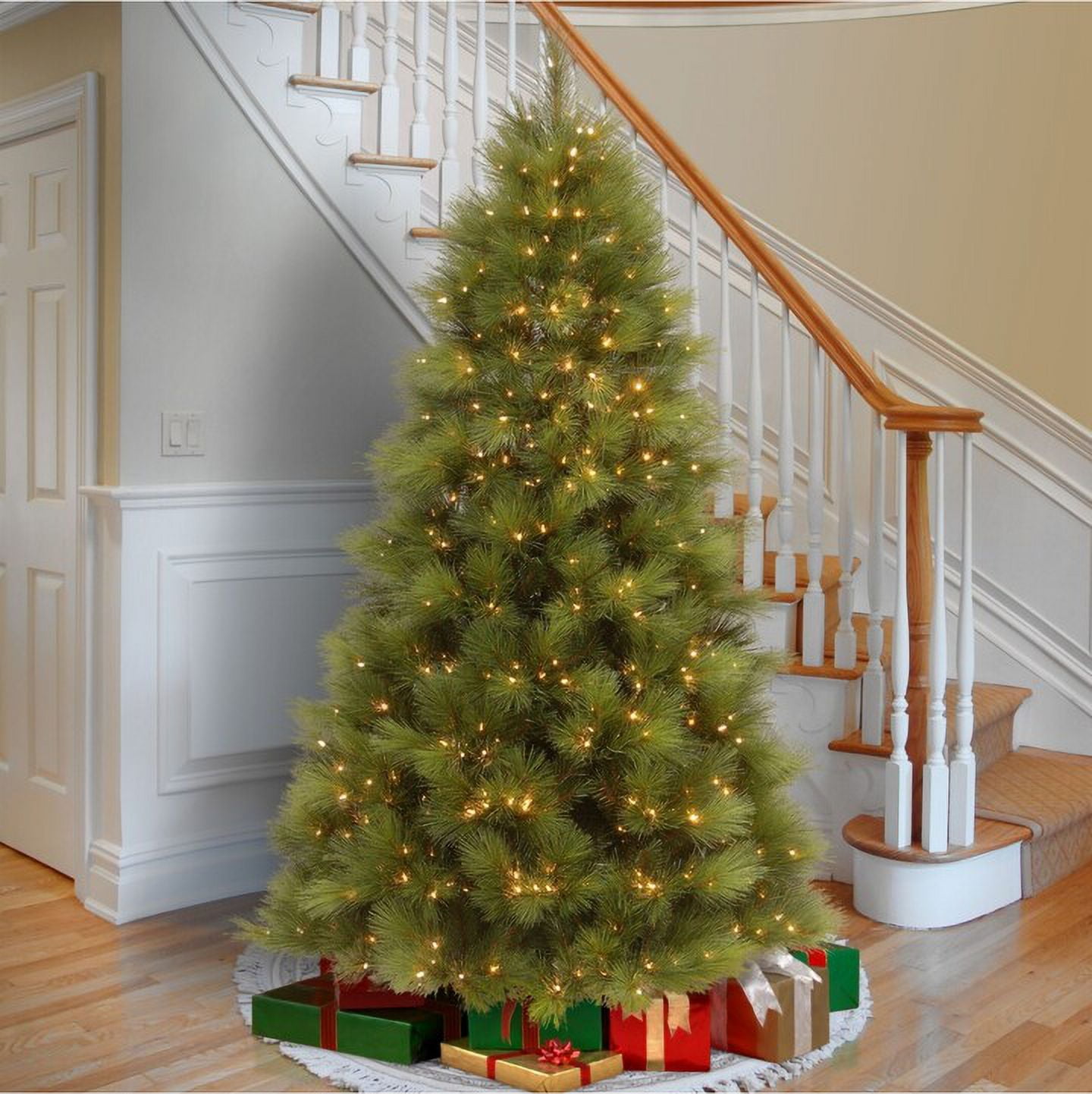 Puelo 7.5ft. Pre-Lit Arcadia Pine Mix, Artificial Christmas Tree W ...