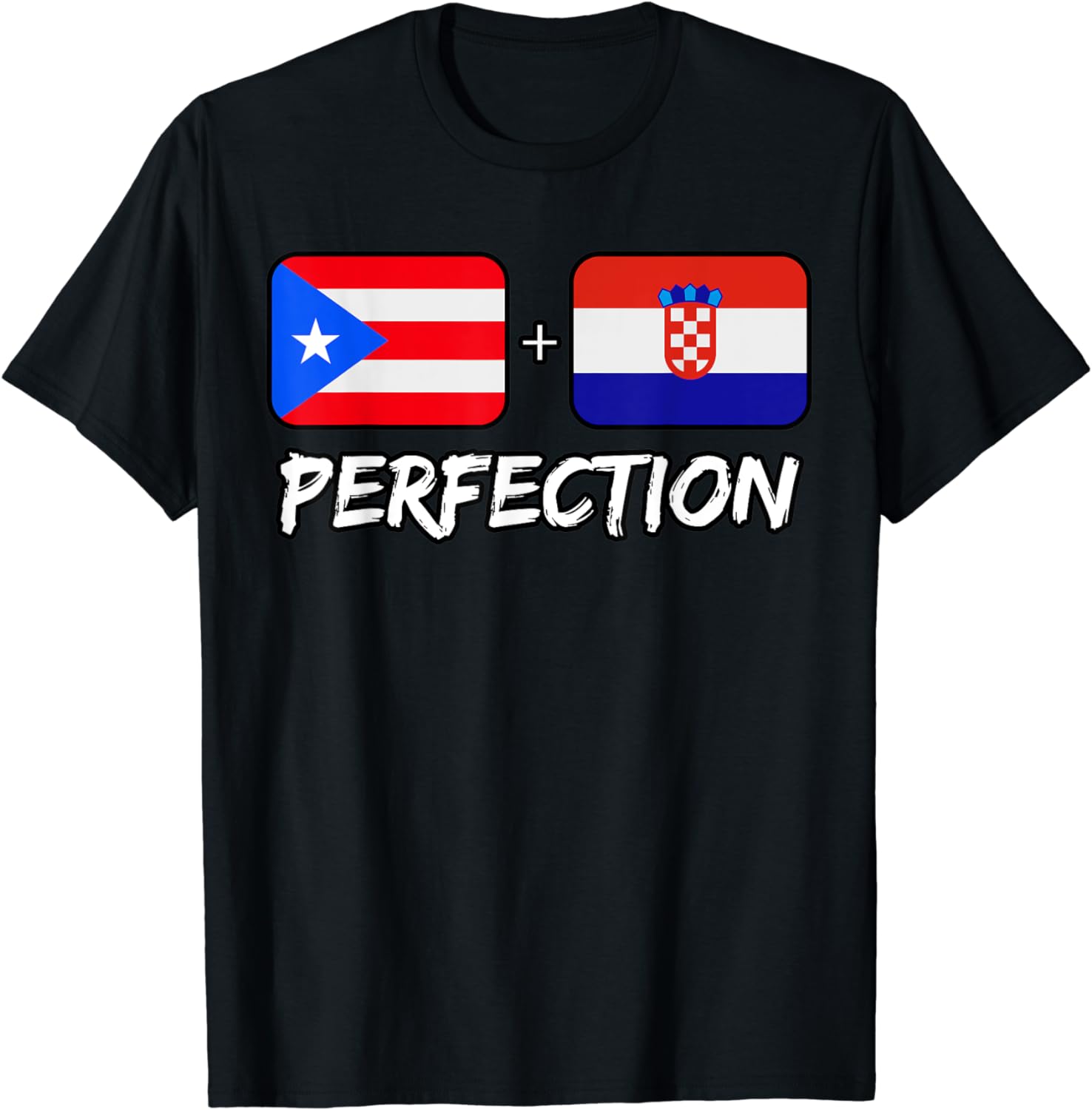 Puerto Rican And Croatian Perfection Mix DNA Heritage Flag T-Shirt ...