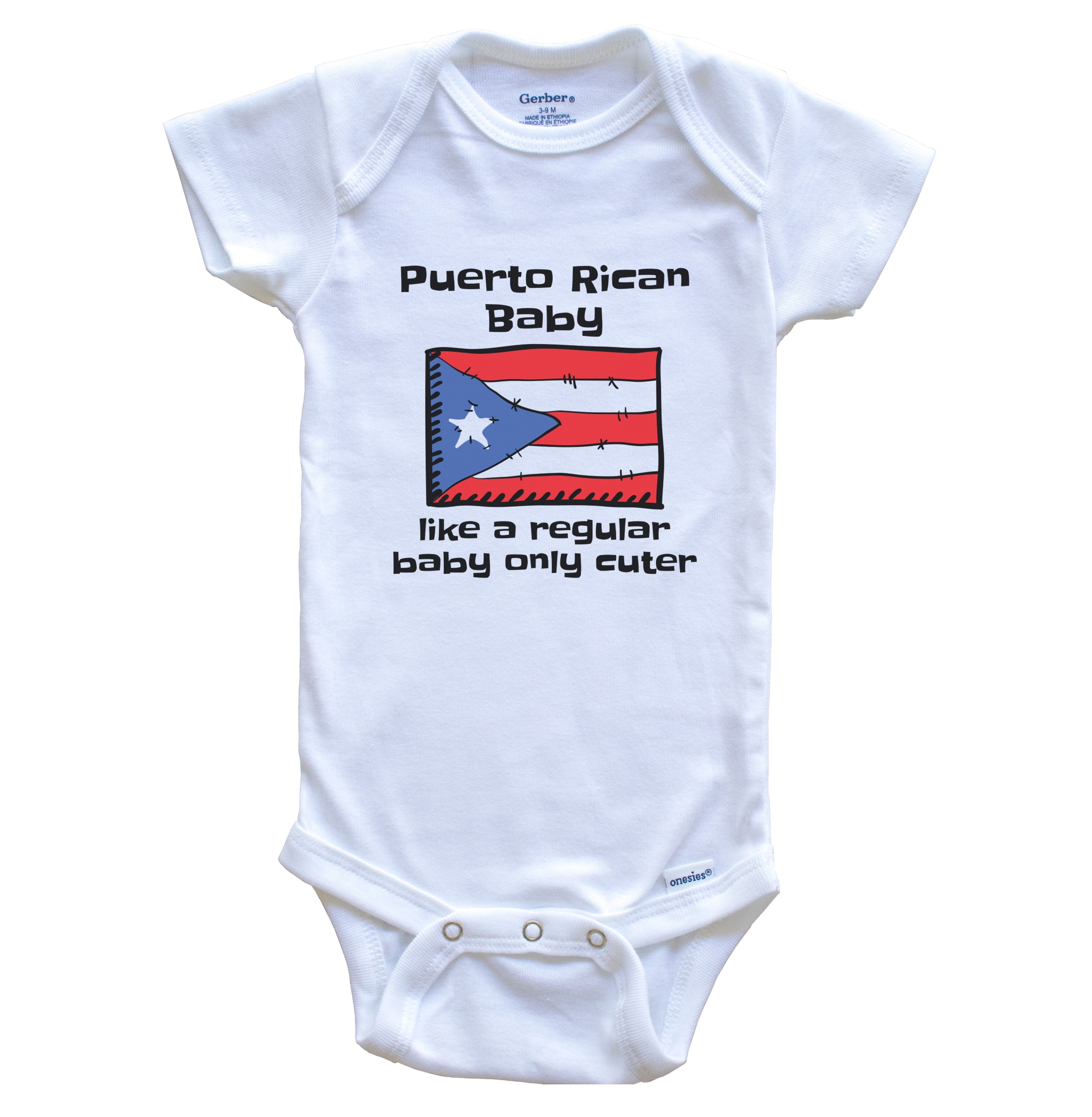 Puerto Rican Baby Like a Regular Baby Only Cuter Funny Puerto Rico Flag ...