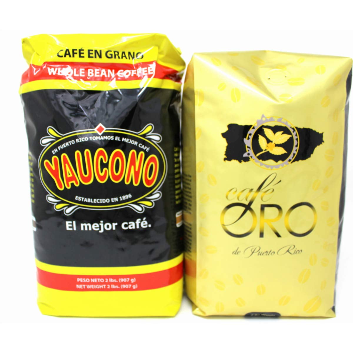 Puerto Rican Coffee Beans Combo - Cafe Yaucono 2lb & Cafe Oro 2lb ...