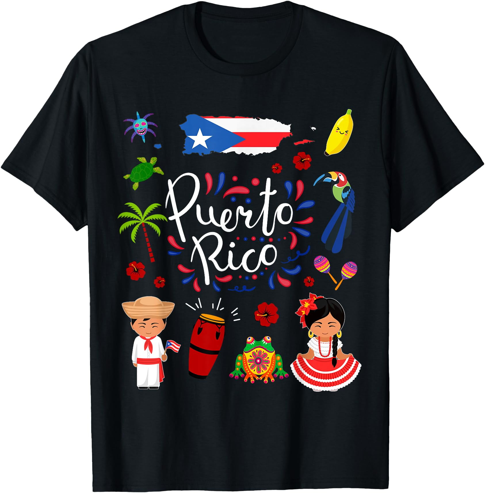 Puerto Rican Culture Outfit Idea Puerto Rico Flag kids T-Shirt Tops Tee ...