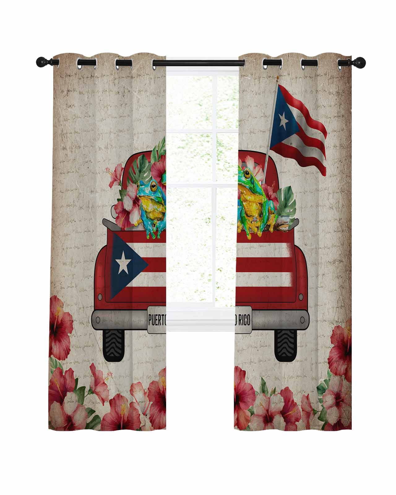 Puerto Rican Flag Blackout Curtains, Light Blocking Print Window ...
