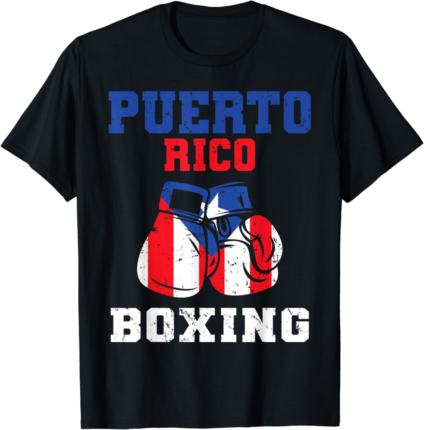Puerto Rican Flag Boxing Gloves Rico Pride Boxing Team T-Shirt ...