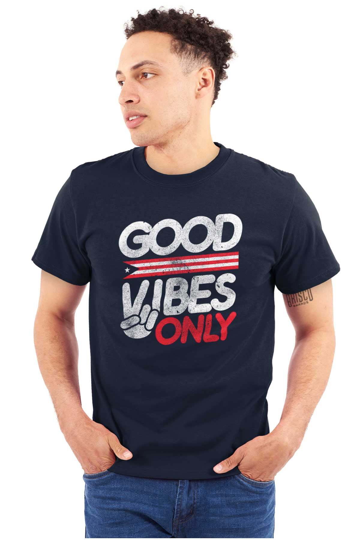 Puerto Rican Flag PR Peace Sign Unisex Plus Size Graphic Tee Brisco ...