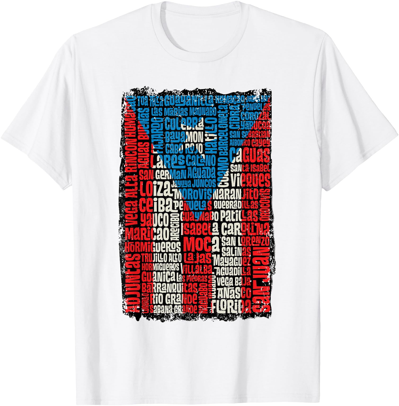 Puerto Rican Flag Puerto Rico Towns And Cities Retro Vintage T-Shirt ...