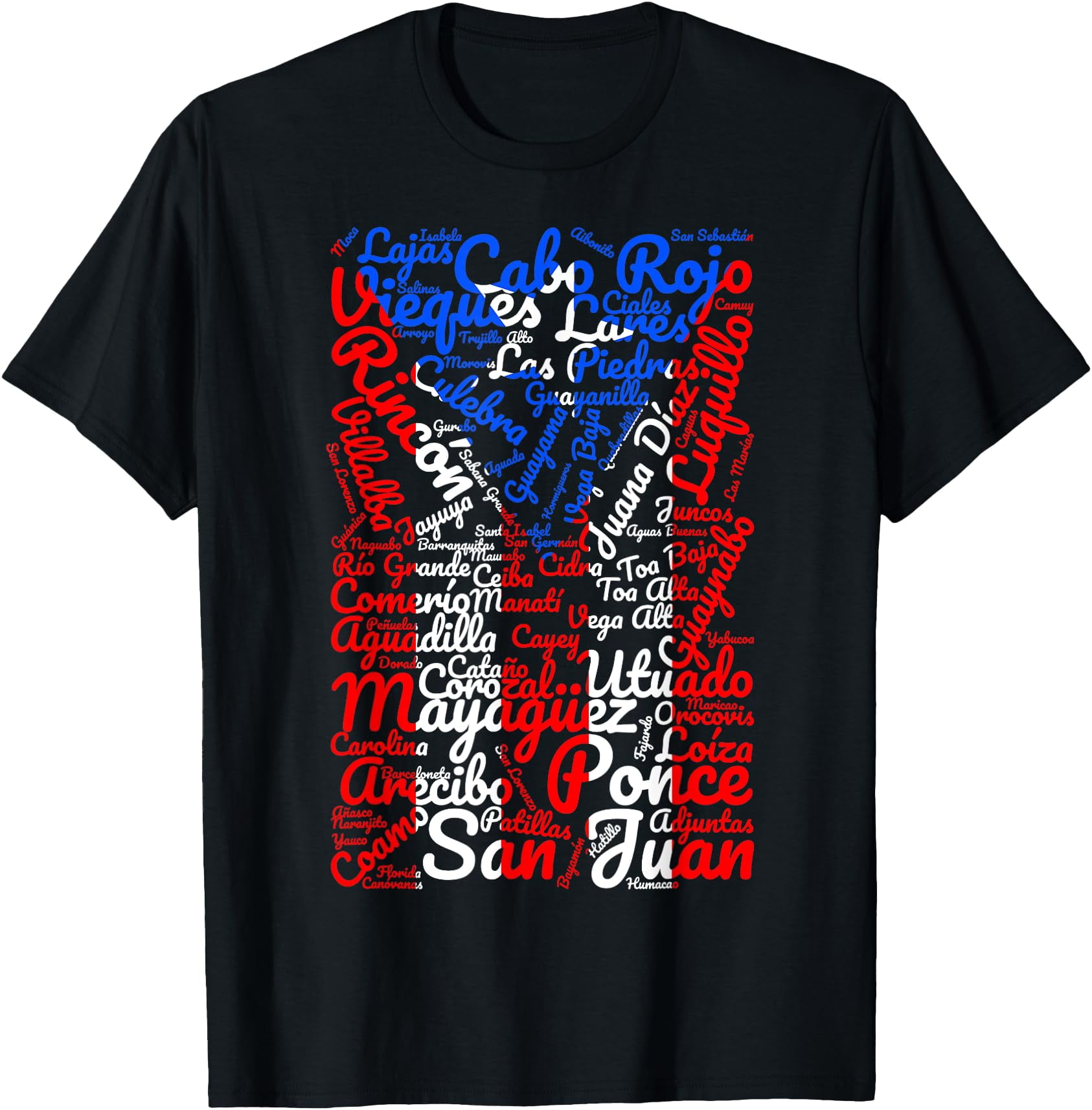 Puerto Rican Flag Shirt Towns And Cities Of Puerto Rico T-Shirt Tops ...