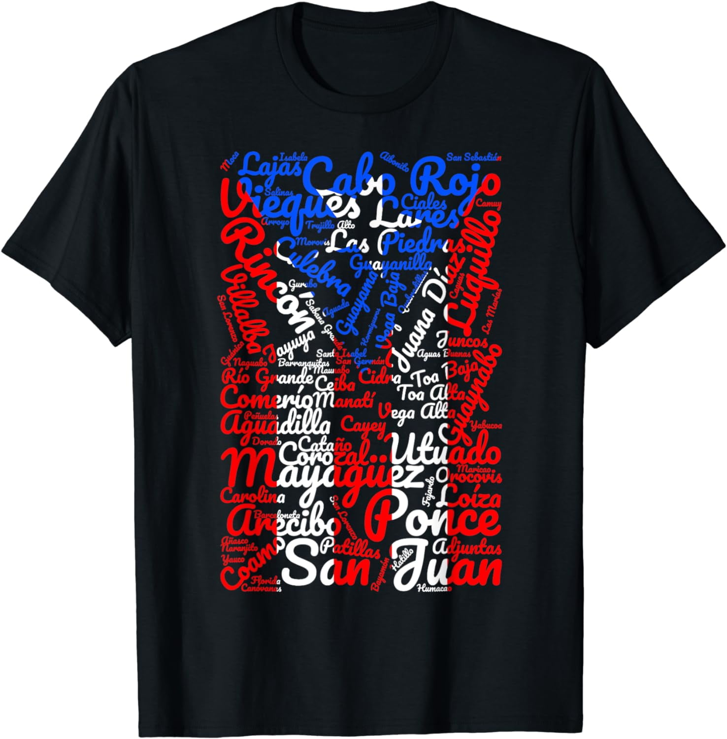 Puerto Rican Flag Shirt Towns And Cities Of Puerto Rico T-Shirt mens t ...