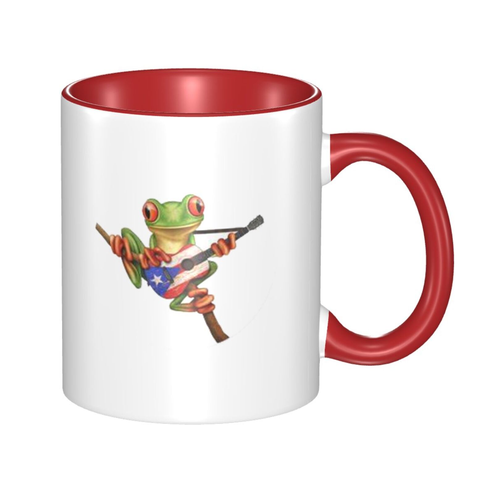Puerto Rican Flag Tree Frog Coffee Tea Ceramic Mug Office Work Cup Gift ...