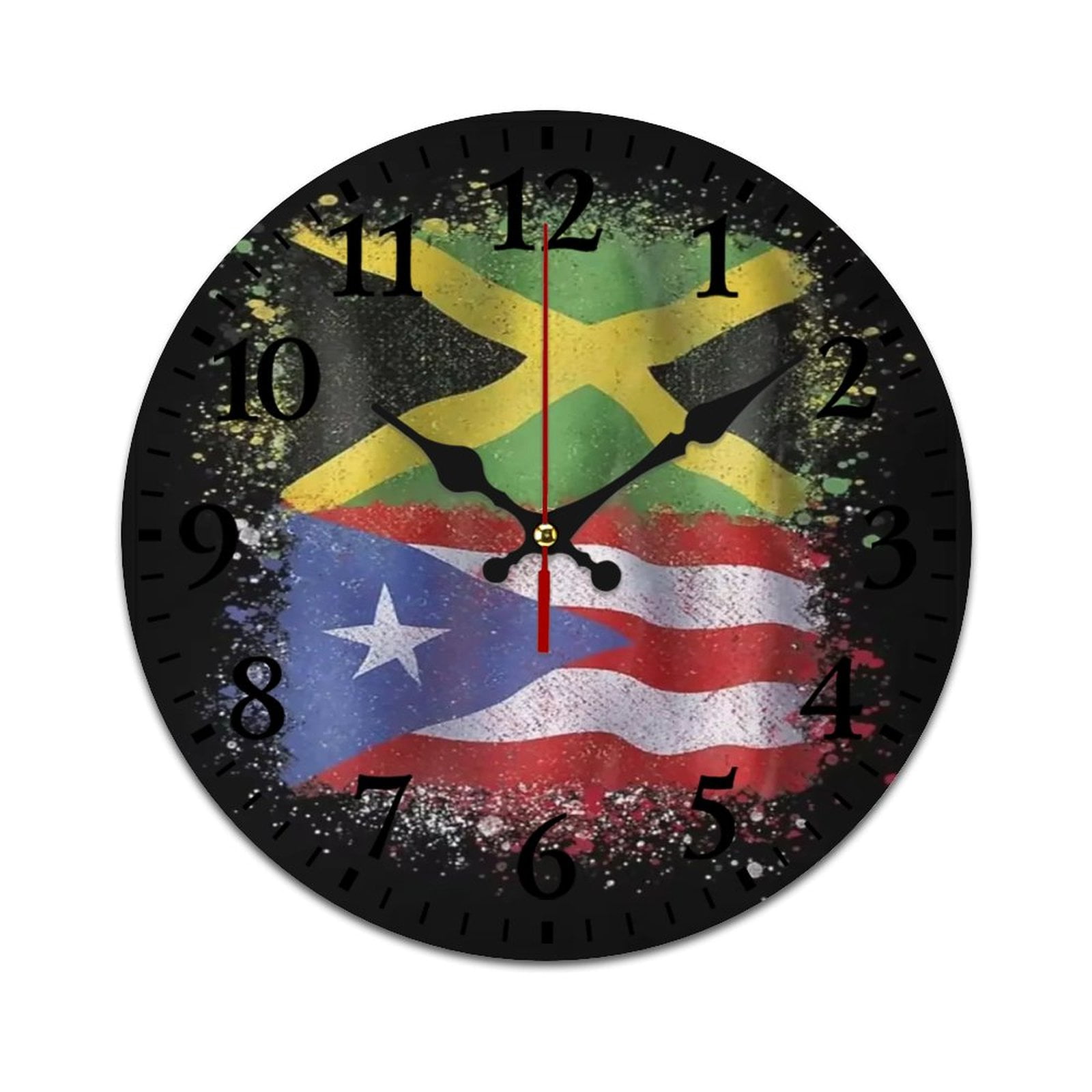 Puerto Rican Jamaican Love Jamarican Wall Clock Modern Design Clocks ...