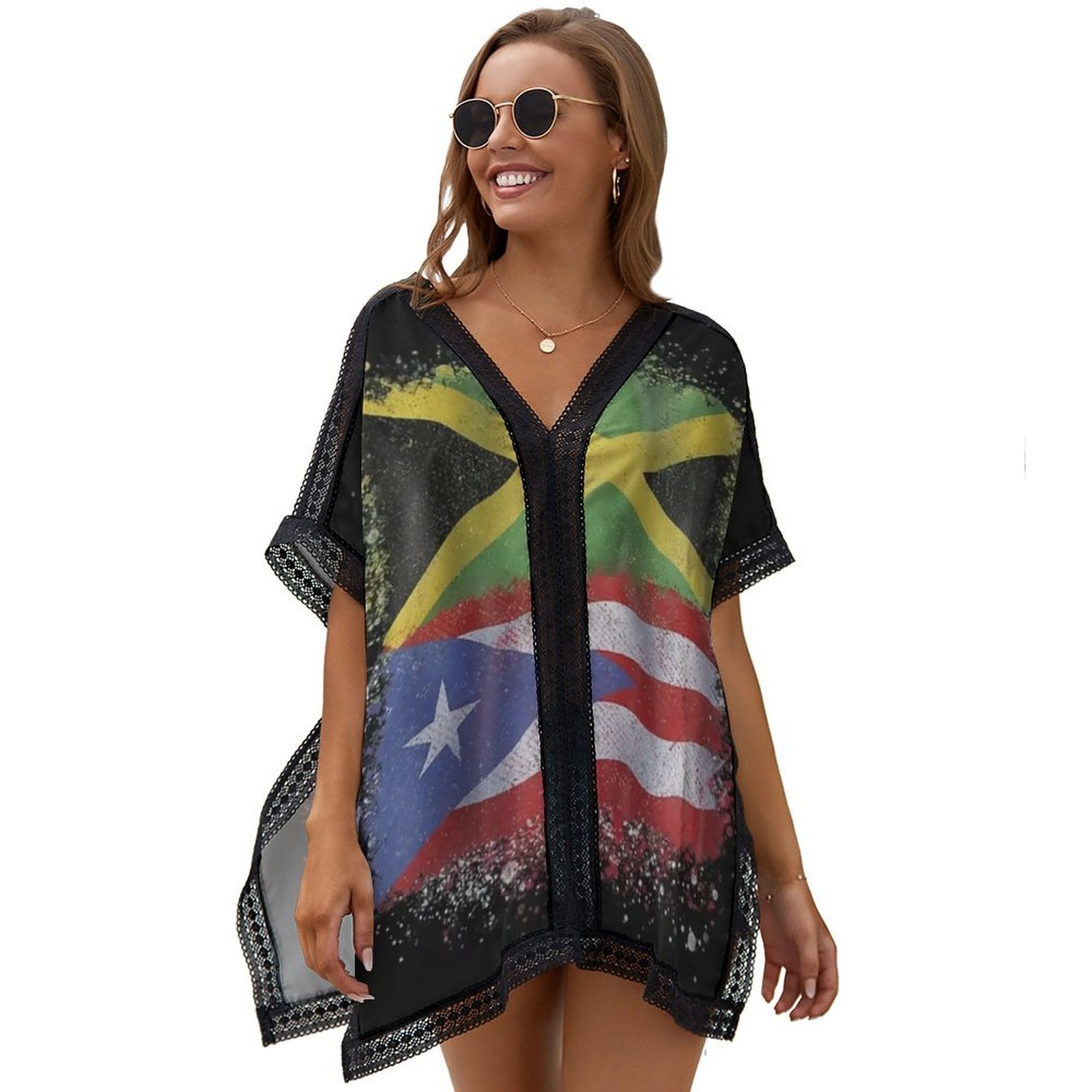Puerto Rican Jamaican Love Jamarican Women's Swimsuit Coverup Summer ...