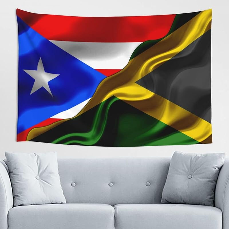 Puerto Rican Puerto Rico And Jamaica Jamaican Flag Tapestry 60x40 Inch ...