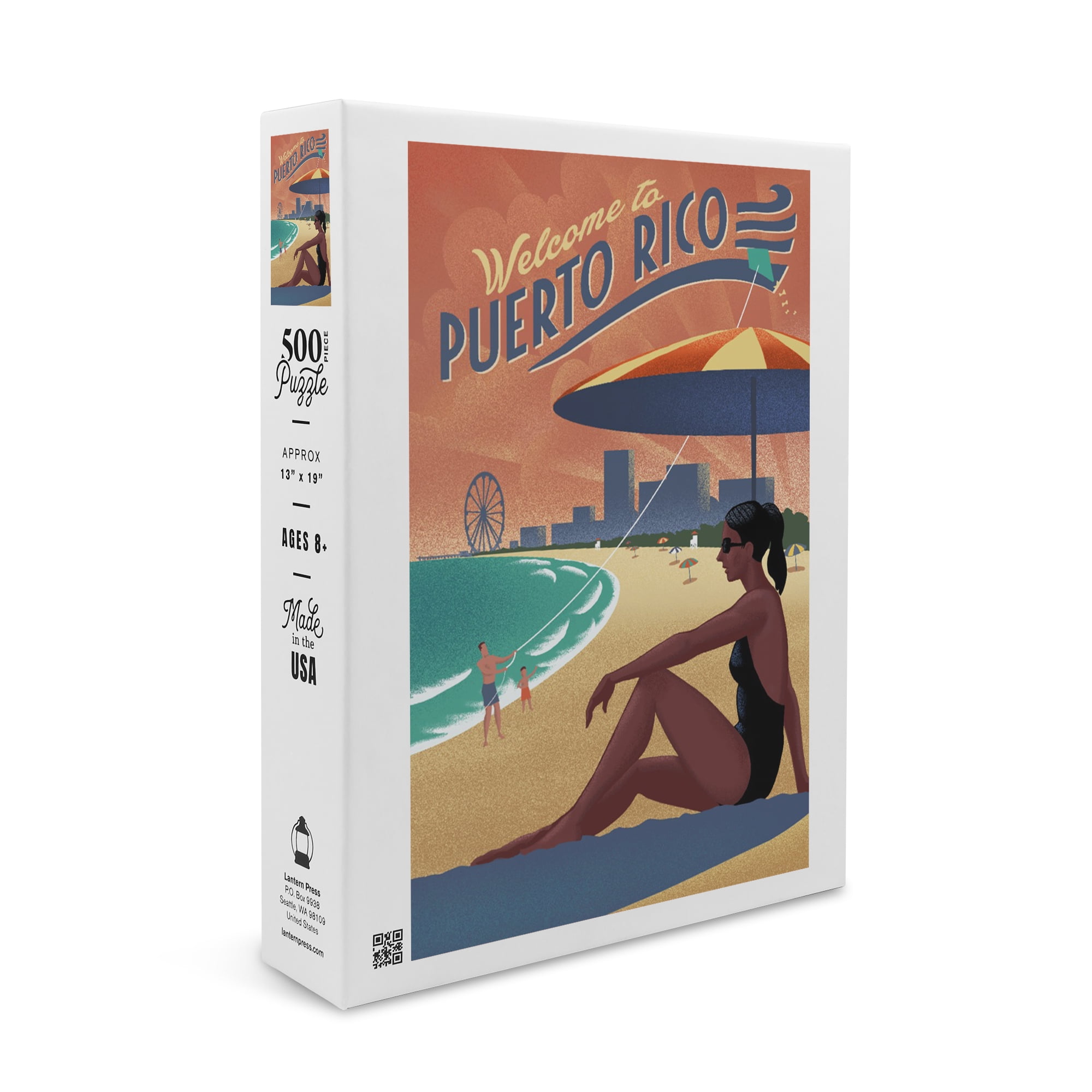 Puerto Rico, Beach Scene, Lithograph (19x27 inches, Premium 500 Piece ...