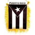 Puerto Rico Black & White Window Hanging Flag - Rear view Mirror ...