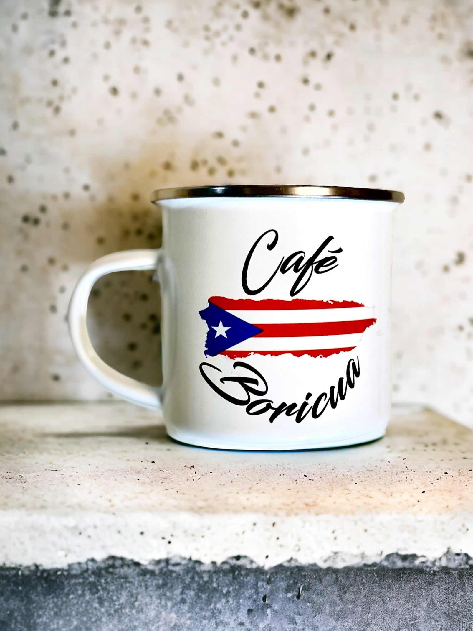 Puerto Rico Cafe Boricua Enamel Mug - Walmart.com