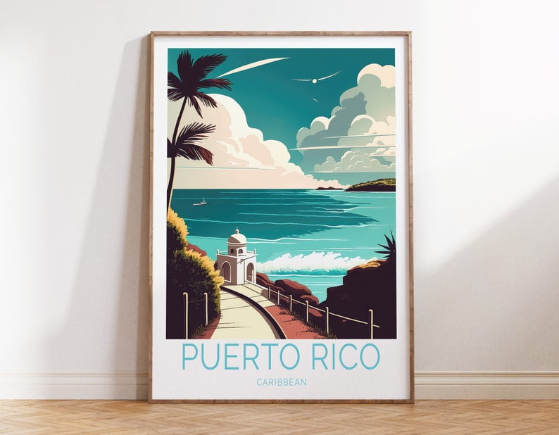 Puerto Rico Caribbean Poster Puerto Rico Poster Puerto Rico Wall Art ...