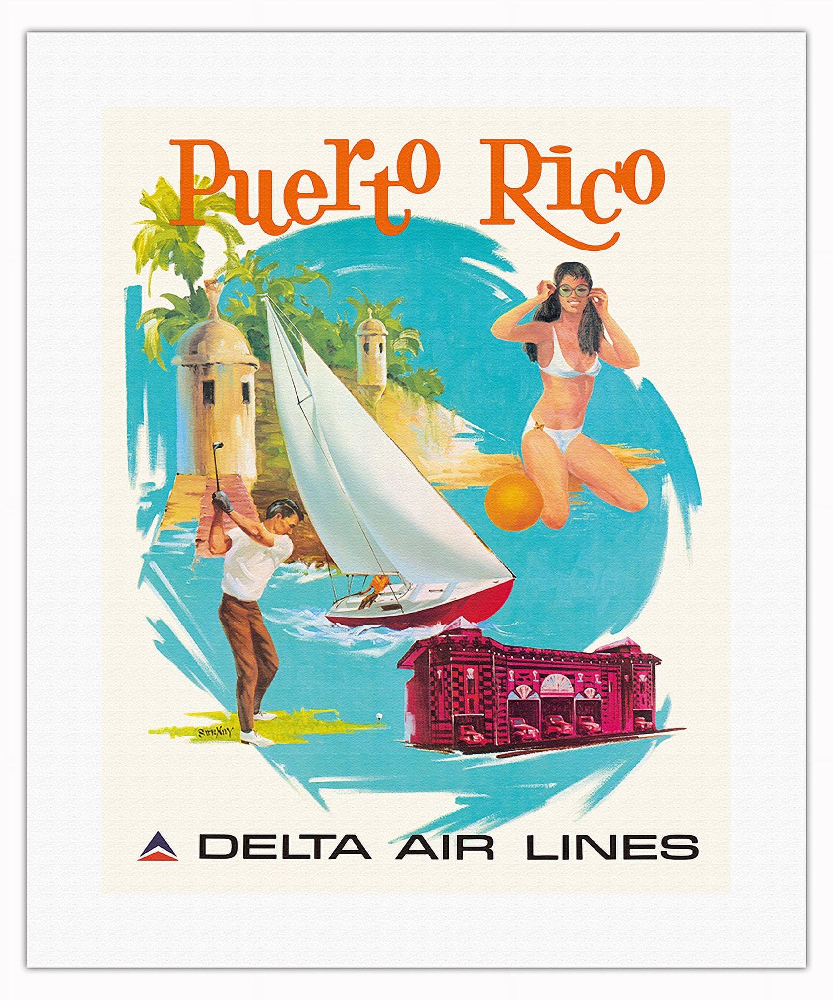 Puerto Rico - Castillo San Felipe del Morro - Delta Air Lines - Vintage ...