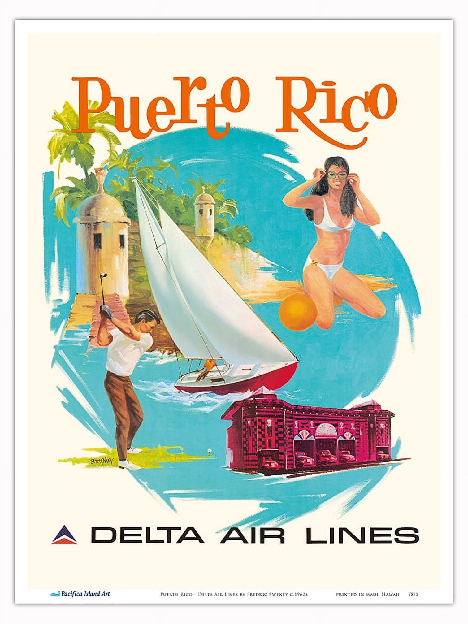 Puerto Rico - Castillo San Felipe del Morro - Delta Air Lines - Vintage ...