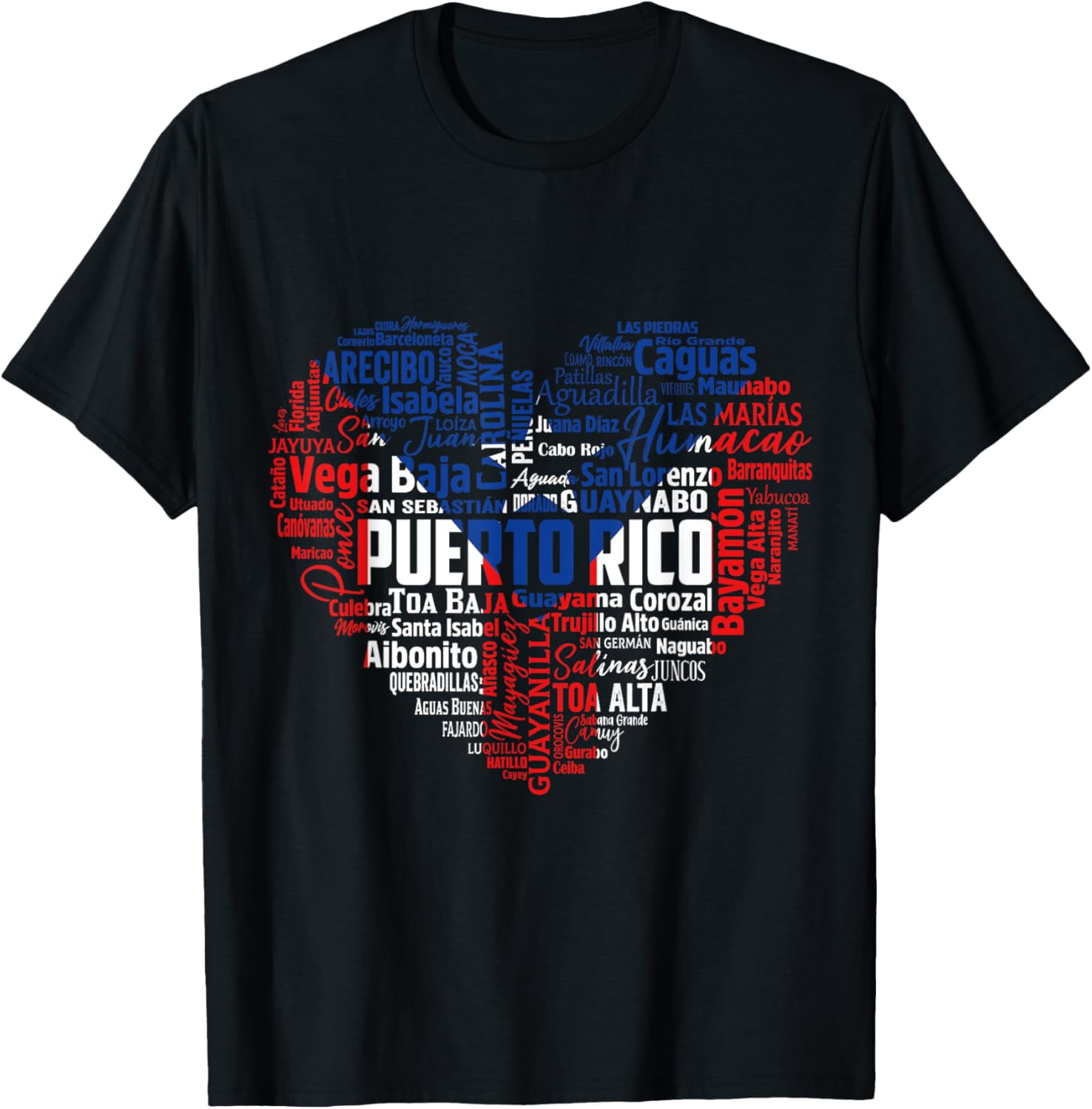 Puerto Rico Cities Flag Puerto Rican roots culture men women T-Shirt ...