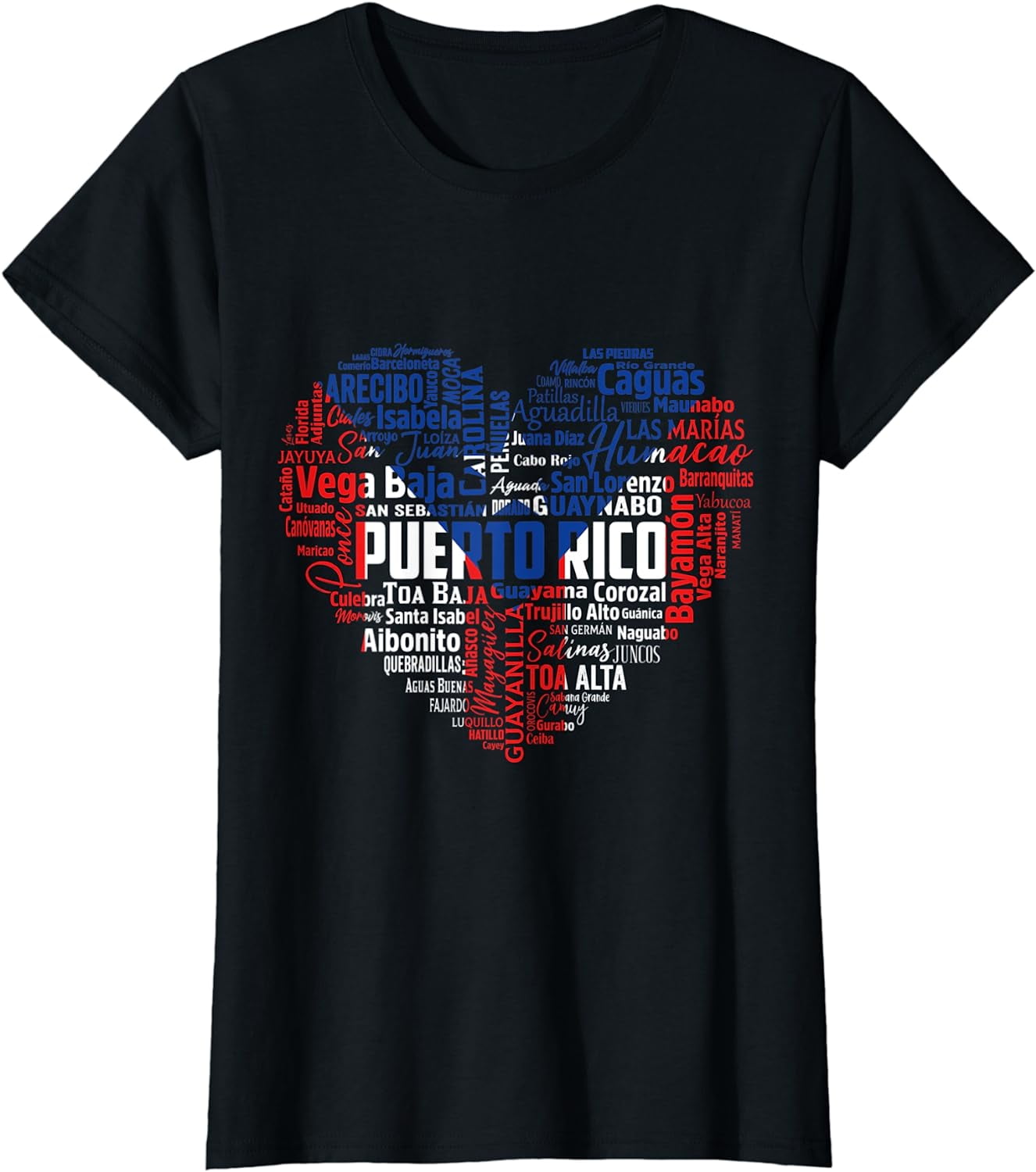 Puerto Rico Cities Flag Puerto Rican roots culture men women T-Shirt ...