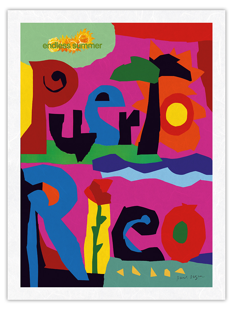 Puerto Rico - Colorful Summer - Vintage Airline Travel Poster by Paul ...