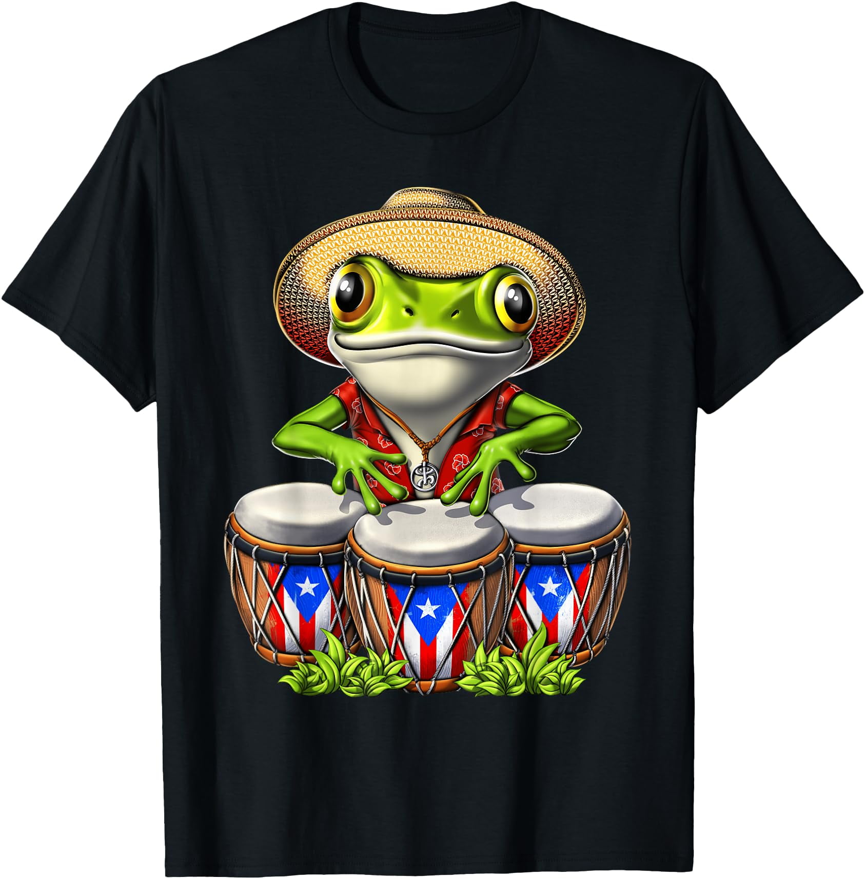 Puerto Rico Coqui Frog Boricua Puerto Rican Flag Taino T-Shirt Tops Tee ...