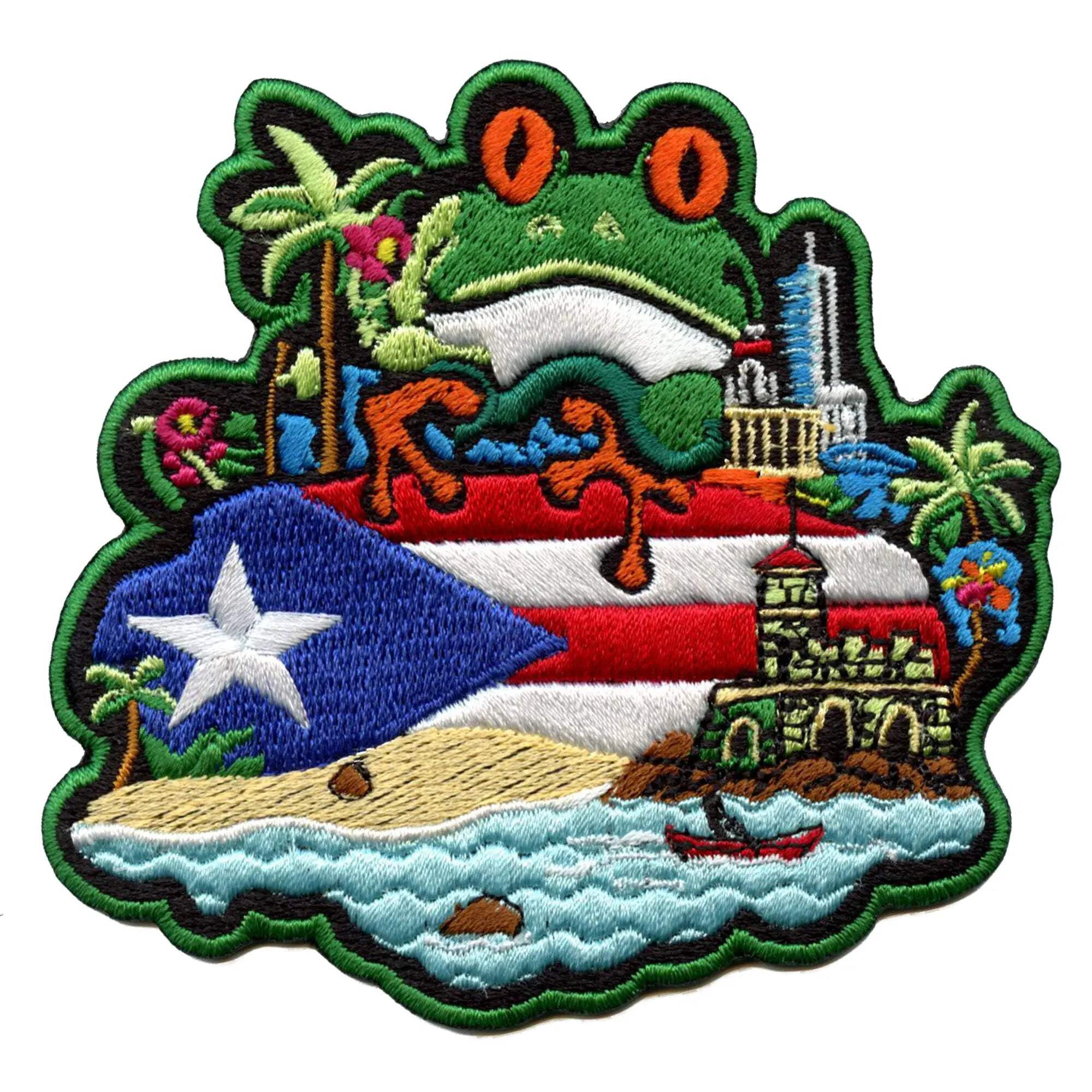 Puerto Rico Coqui Patch Tropical Boricua Travel Embroidered Iron On ...