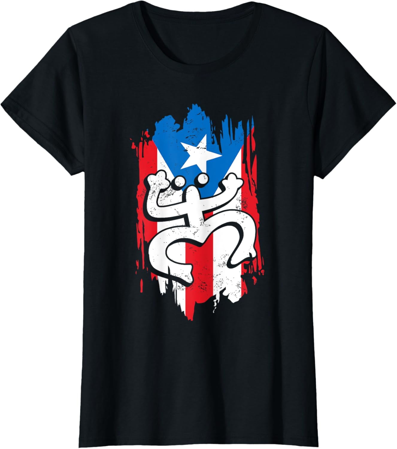 Puerto Rico Coqui Taino Symbol Puerto Rican Flag Frog Retro T-Shirt ...
