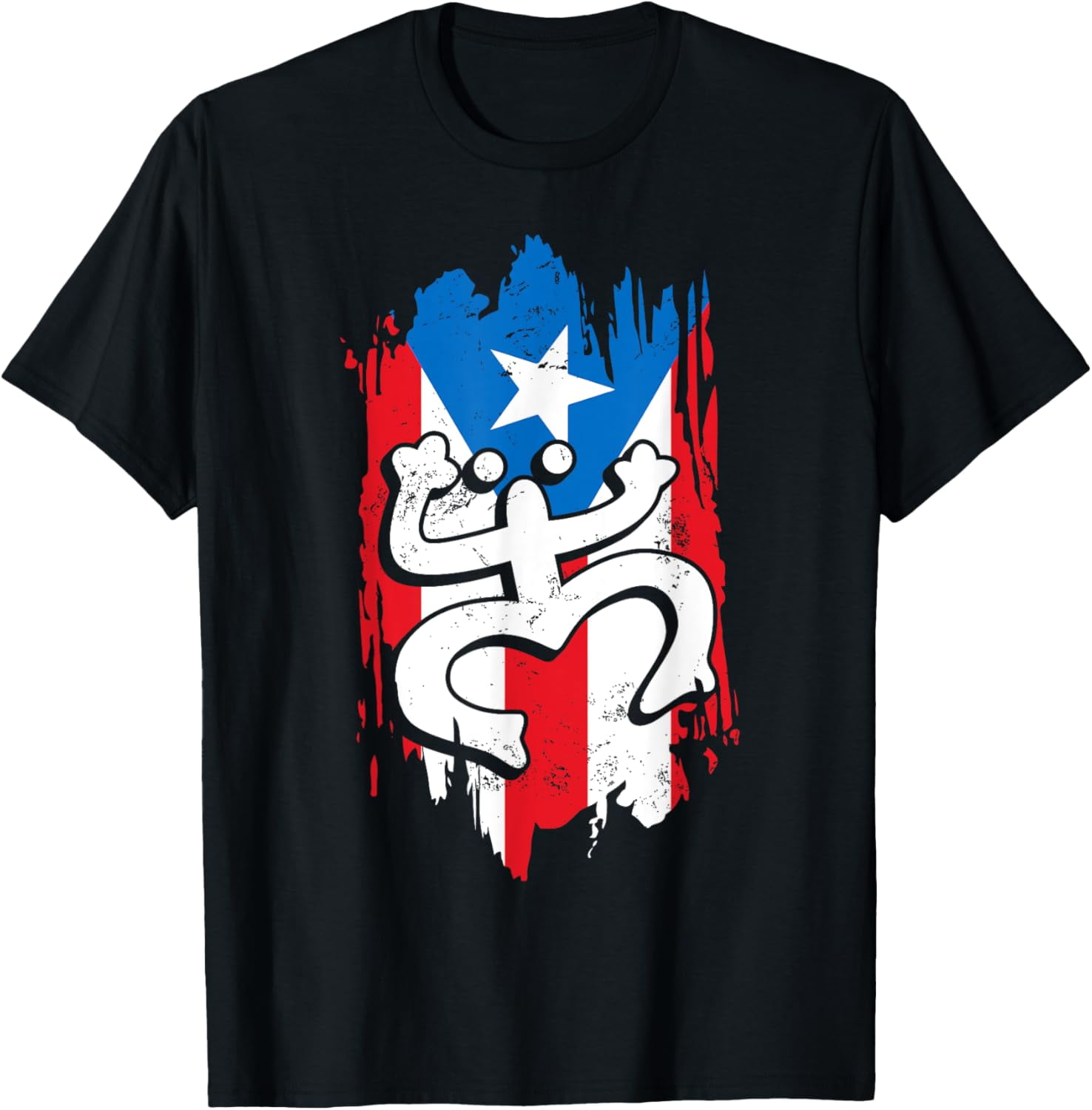 Puerto Rico Coqui Taino Symbol Puerto Rican Flag Frog Retro T-Shirtmen ...