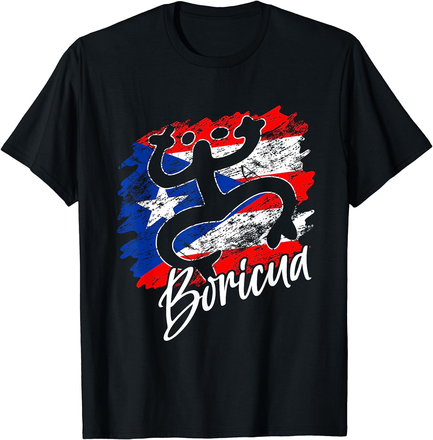 Puerto Rico Distressed Rican Roots Coqui Taino Boricua Frog T-Shirt ...