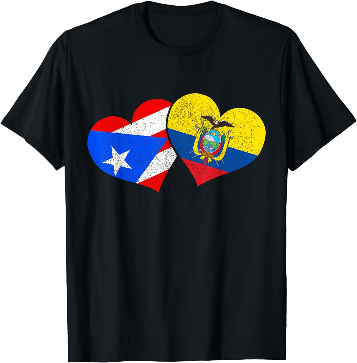 Puerto Rico & Ecuador Pride Heritage Puerto Rican Flag T-Shirt ...
