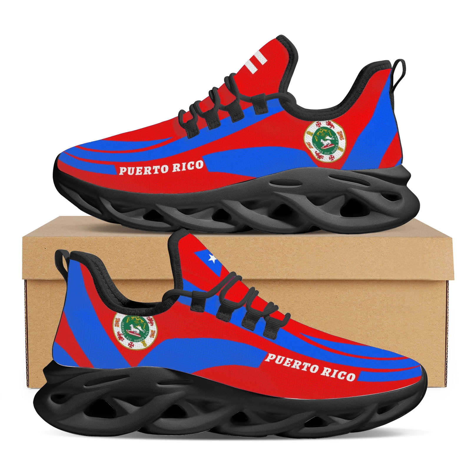 Puerto Rico Emblem Design Sneakers Women Fashion Lace-up Flats ...