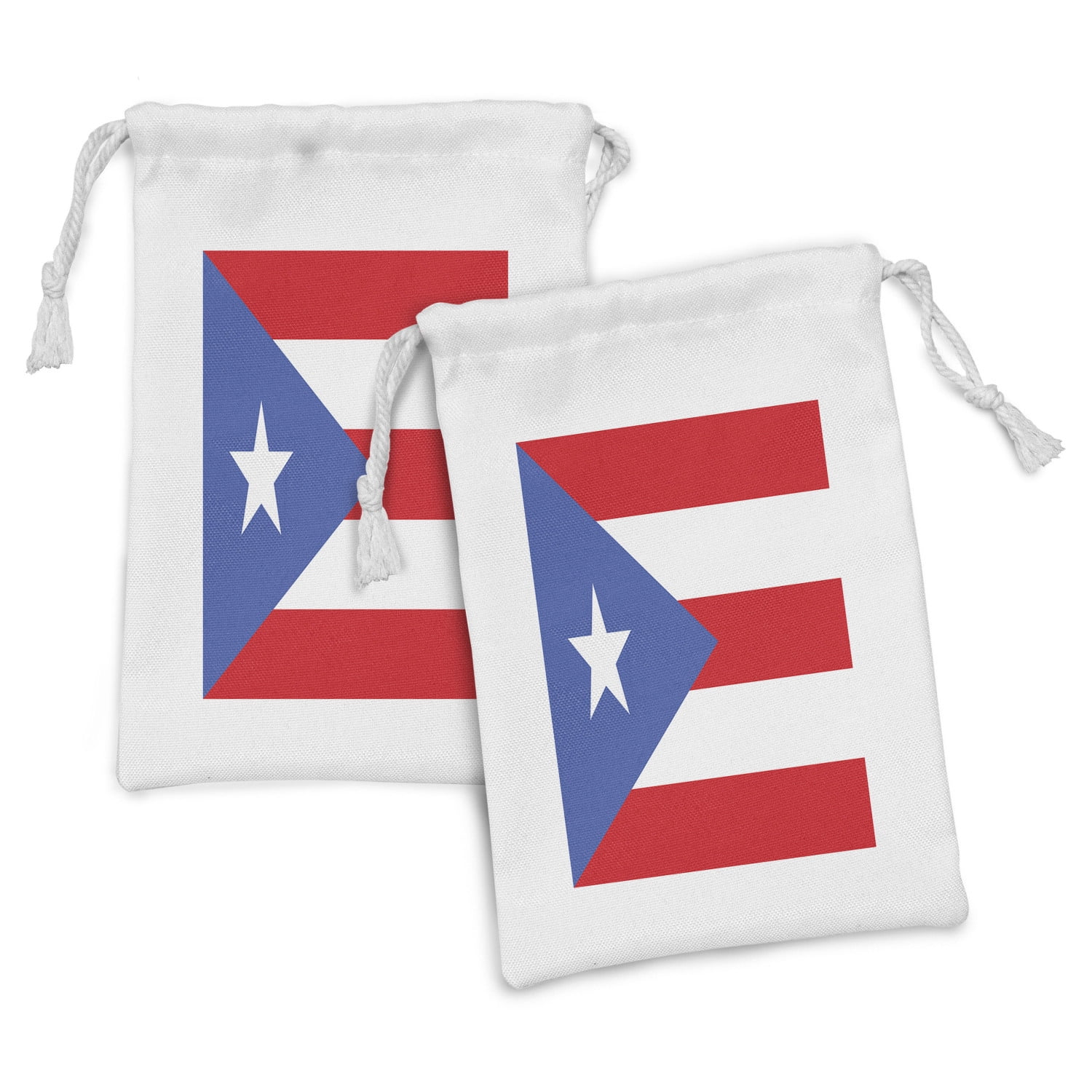 Puerto Rico Fabric Pouch Set of 2, Simple Graphic Illustration of ...