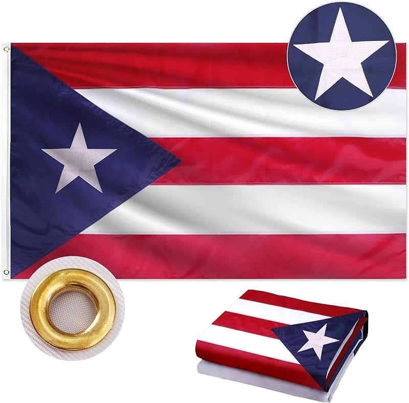 Puerto Rico Flag 3x5 FT Outdoor, Heavy Duty 210D Oxford Nylon Fabric ...