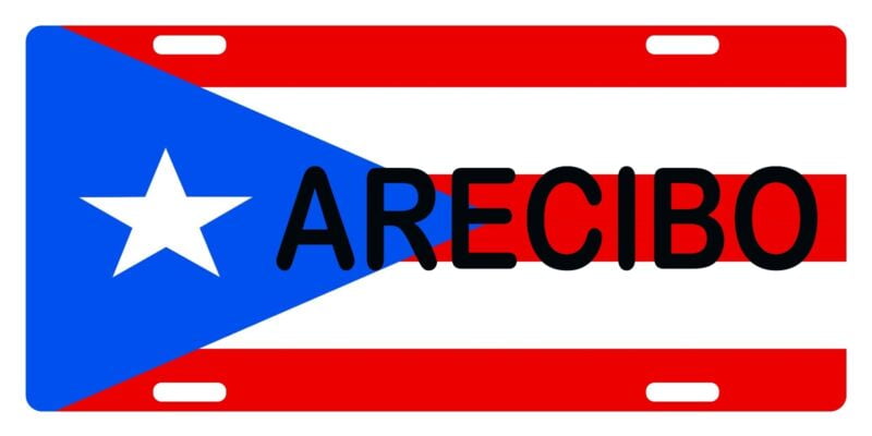 Puerto Rico Flag ARECIBO License Plate PR Boricua Emblem - Aluminum ...