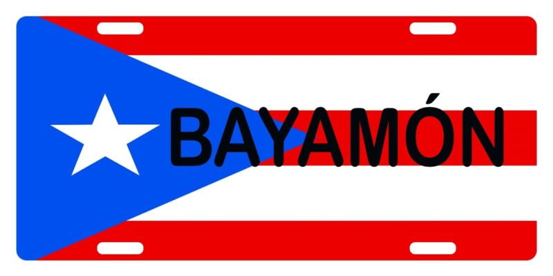 Puerto Rico Flag BAYAMON License Plate PR Boricua Emblem - Aluminum ...
