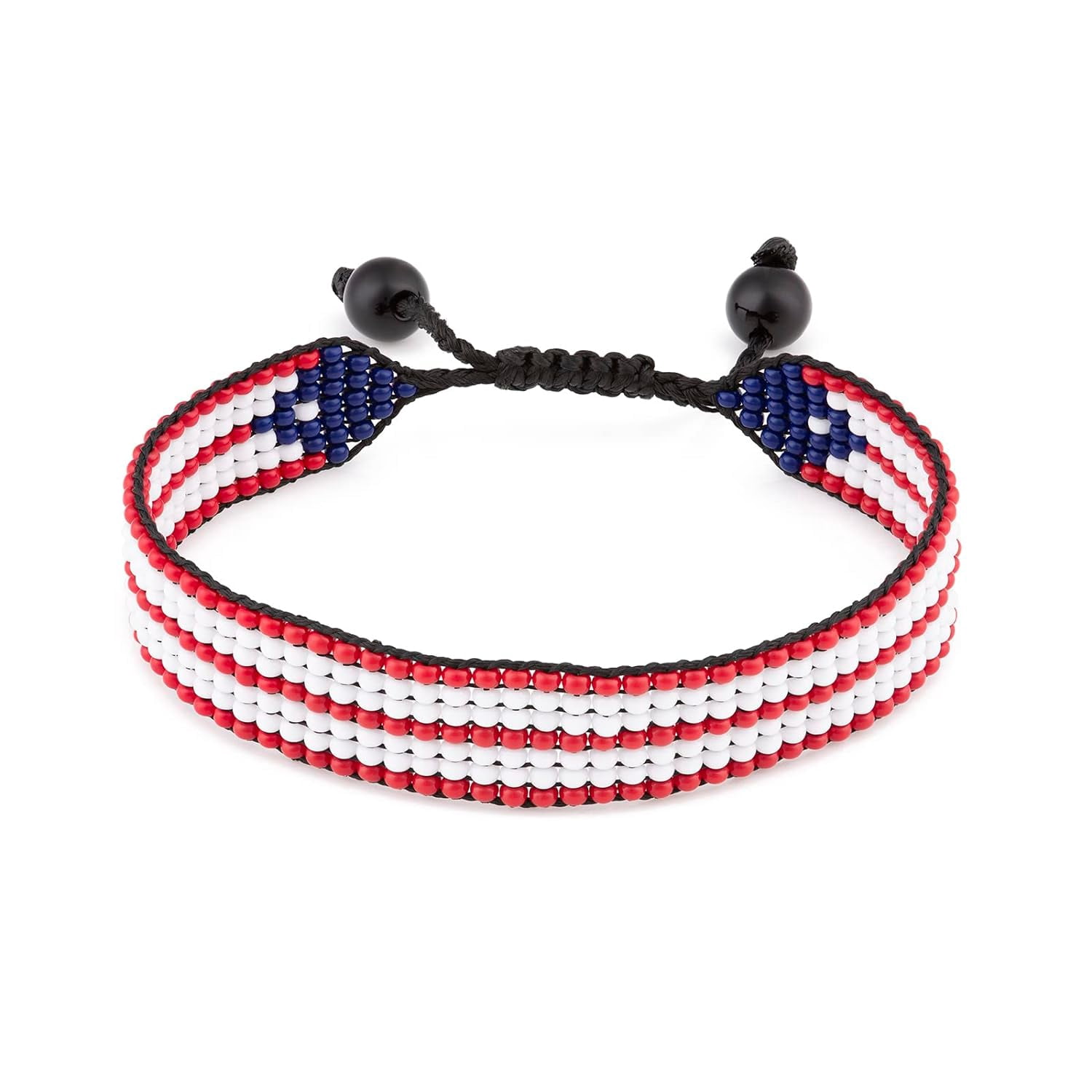 Puerto Rico Flag Bracelet: Handmade Bracelet,Adjustable Beaded Boho ...