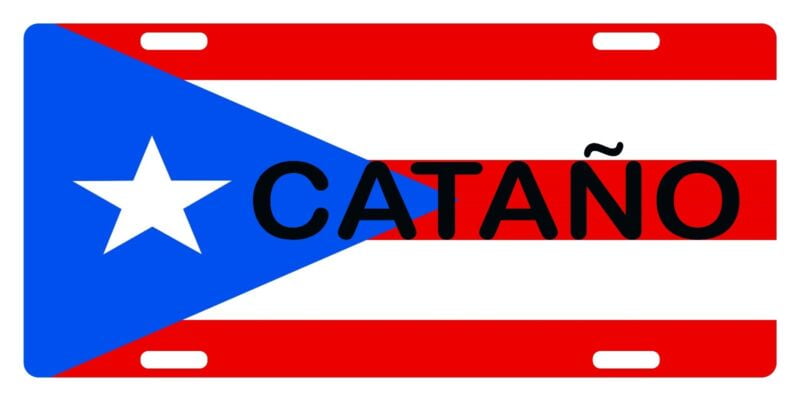 Puerto Rico Flag CATAÑO License Plate PR Boricua Emblem - Aluminum ( 12 ...