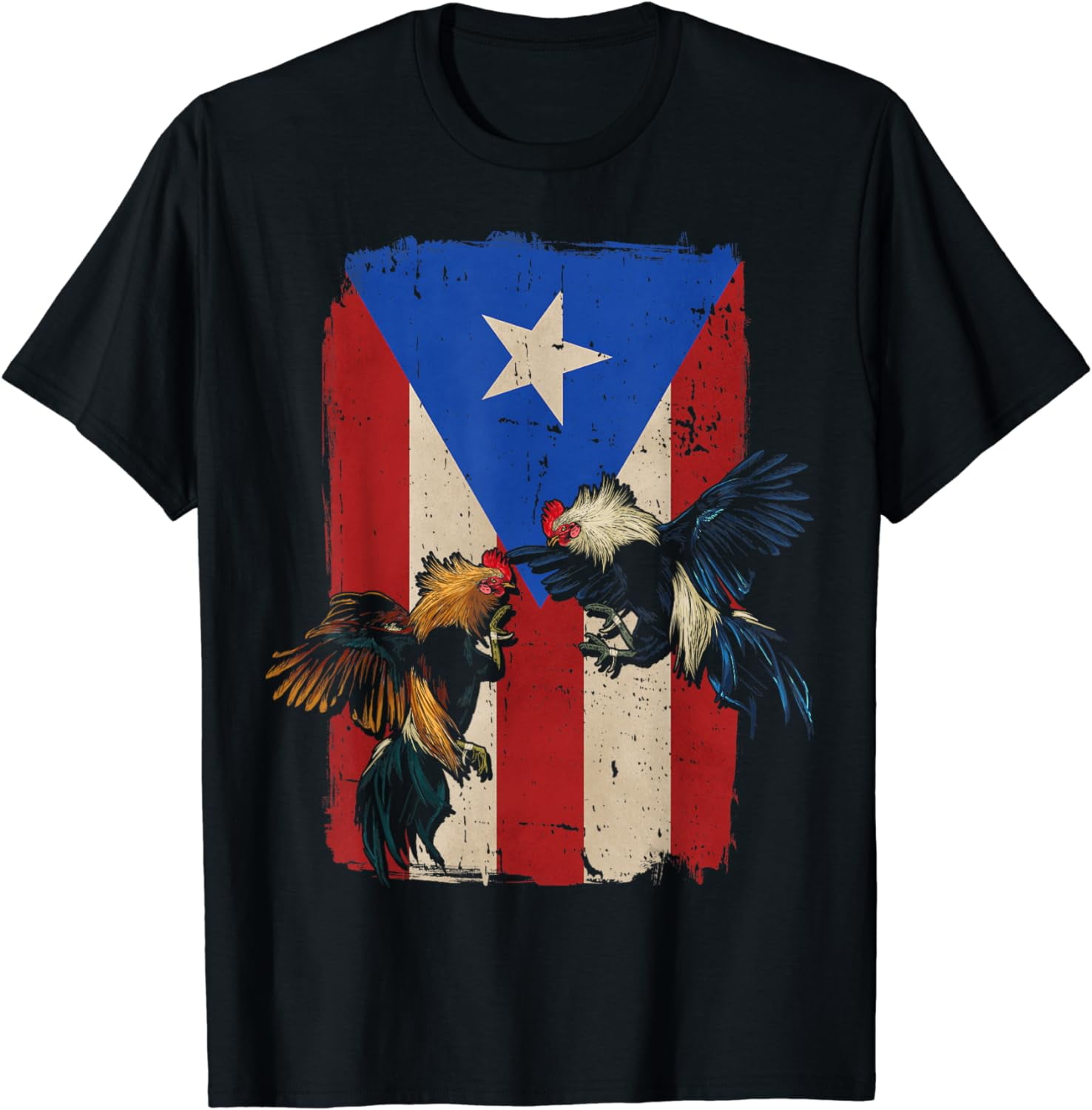 Puerto Rico Flag Cockfighter Game Fowl Cockfighting Rooster T-Shirt - Walmart.com