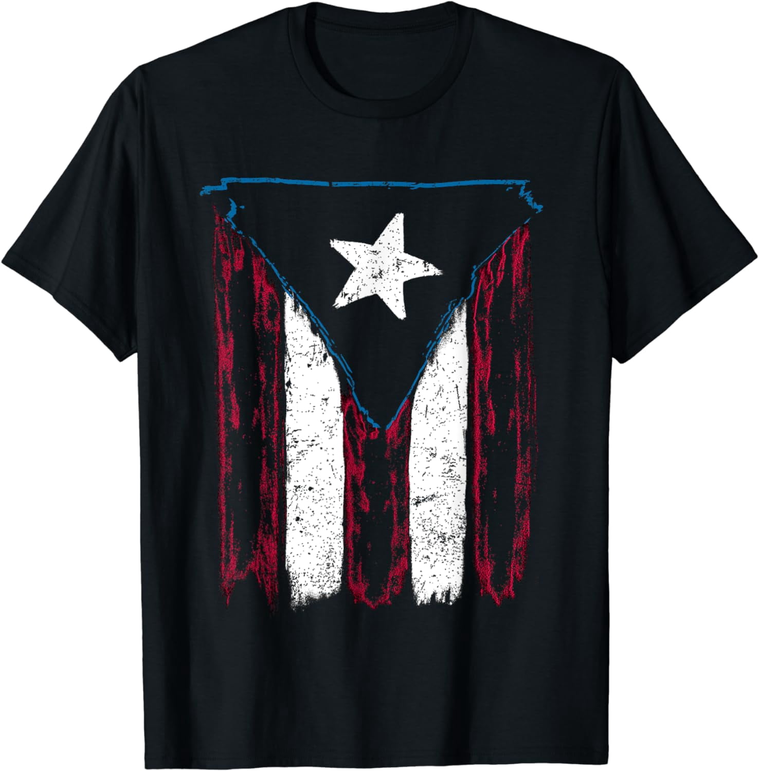 Puerto Rico Flag Distressed Boricua Painting Cool Taino T-Shirt ...