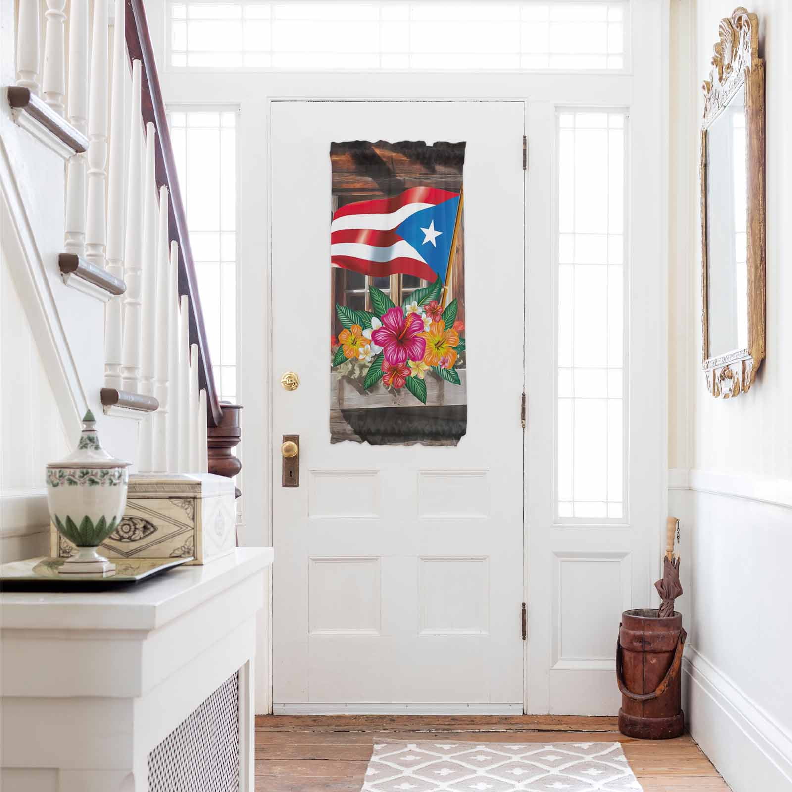 Puerto Rico Flag Door Curtains for Door Window, French Sidelight Front ...