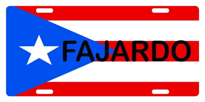 Puerto Rico Flag FAJARDO License Plate PR Boricua Emblem - Aluminum ...