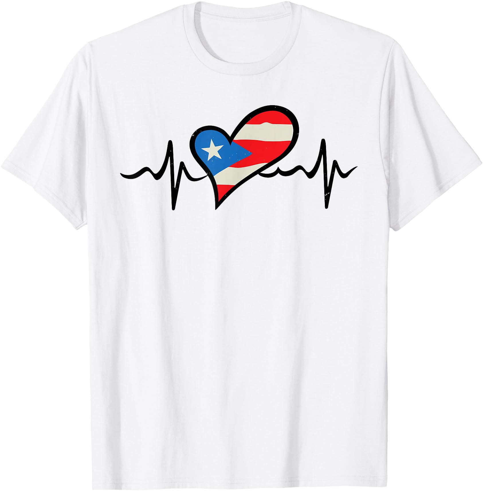 Puerto Rico Flag Heartbeat Puerto Rican Boricua Men Hispanic T-Shirt ...